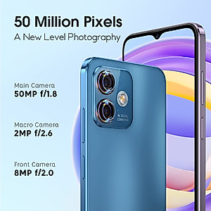 Ulefone Update has NFC Note 16 Pro(16GB+256GB) Unlocked Cell Phones, Android 13 Smartphone, 50MP Main Camera, 6.52” Screen, 8-Core Processor, 4400mAh Battery, Dual 4G Unlocked Cell Phone-Purple