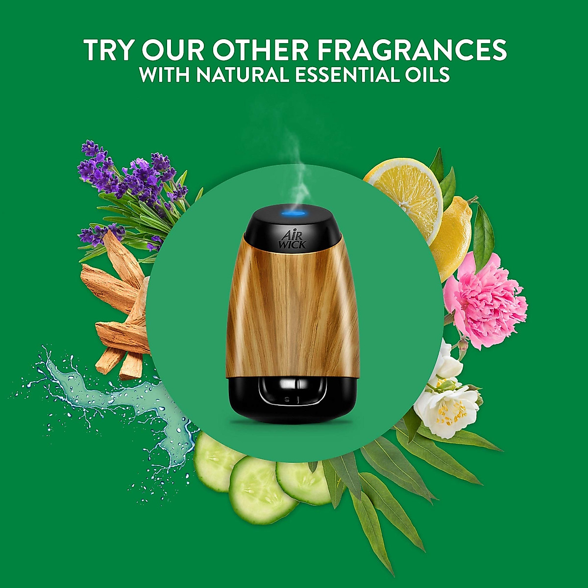 Air Wick Essential Mist Bluetooth Starter Kit, Essential Oil Diffuser (Diffuser + 2 Refills), Air Freshener, Lavender & Almond Blossom and Mandarin & Sweet Orange scents