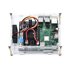 Acrylic Case with Cooling Fan for Raspberry Pi X820 V3.0 2.5" SATA HDD/SSD Shield Expansion Board Kit