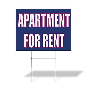 Fastasticdeals Weatherproof Yard Sign Apartment for Rent B Advertising Printing Lawn Garden 18x12 Inches 1 Side Print