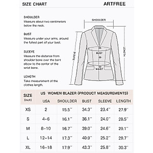 ARTFREE Womens Casual Blazer Button Lapel Long Sleeve Work Business Fashion Blazers Jackets Outfits with Pockets Fluorescent Green XS