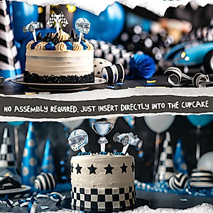 36 Pcs Race Car Cupcake Toppers - Racing Car Party Decorations and Race Car Party Cupcake Toppers - Perfect for Race Car Birthday Cupcake Toppers, Racing Car Baby Shower and Race Car Cake Decor