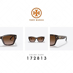 Tory Burch TY7168U 172813 52MM Dark Tortoise/Brown Gradient Cateye Sunglasses for Women + BUNDLE With Designer iWear Eyewear Kit