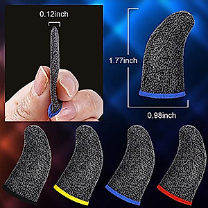 Gaming Finger Sleeve, 32 Pieces Sweatproof & Waterproof Thumb Sleeves Compatible with Android and iOS Mobile Phone Games, for Rules of Survival, PUBG