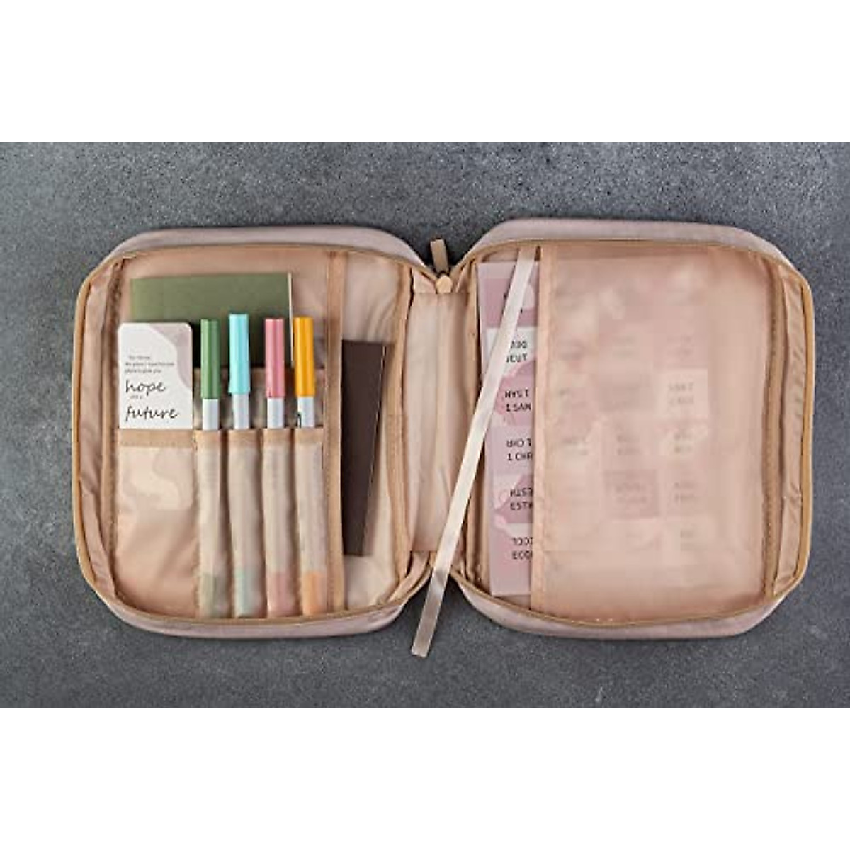 DiverseBee Bible Cover with Handles, Zippered Bible Carrying Case for Women and Girls, Bible Tote Bag for Kids, Bible Book Cover, Bible Accessories, Christian Gifts 7.5 x 10 x 2.5in (Vanilla)