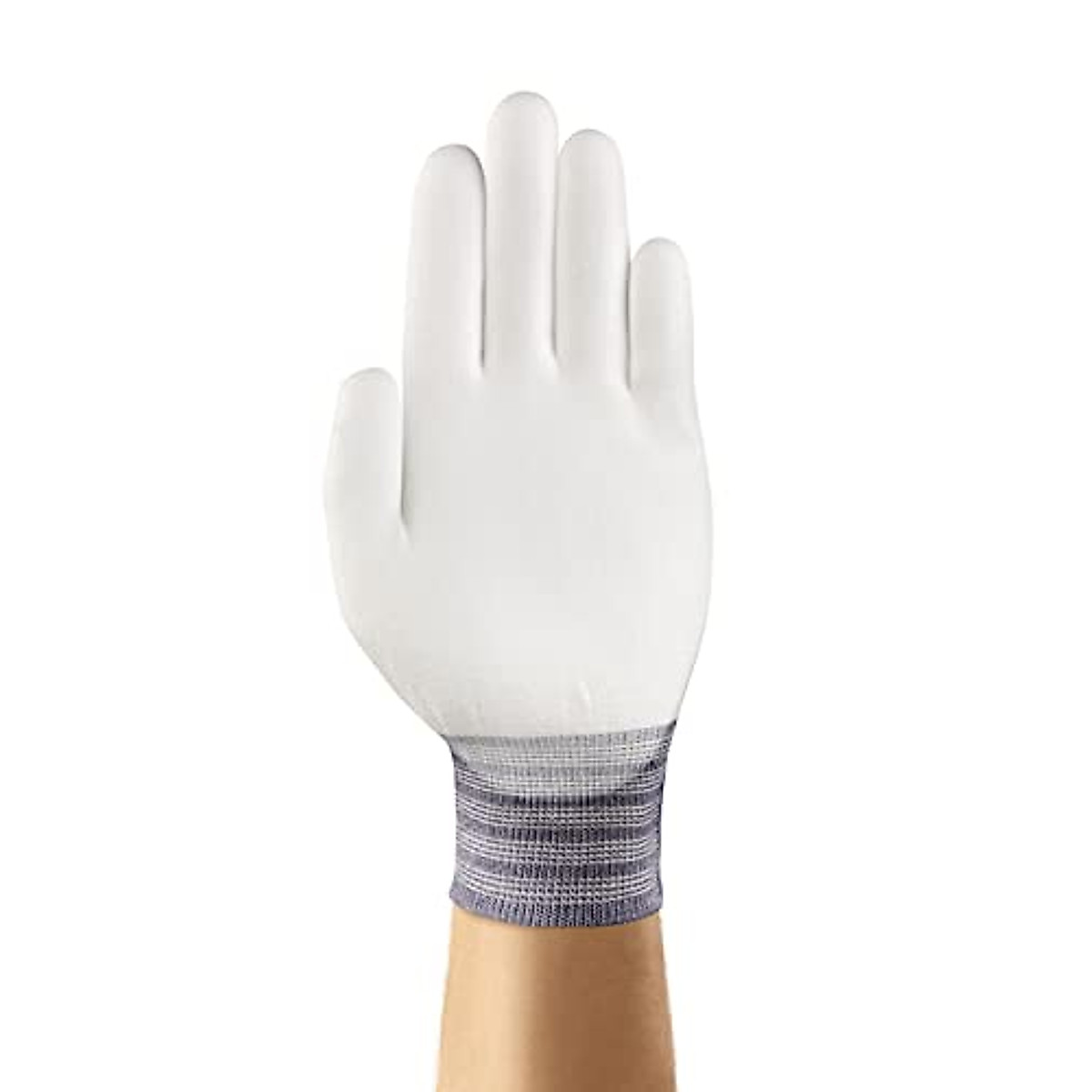 Ansell HyFlex 11-600 Nylon Polyurethane Glove, Gray Polyurethane Coating, Knit Wrist Cuff, Large, Size 9 (Pack of 12 Pairs)