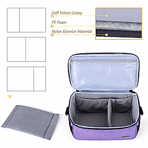 YARWO Sewing Accessories Organizer, Craft Storage Bag for Sewing Tools and Supplies, Purple