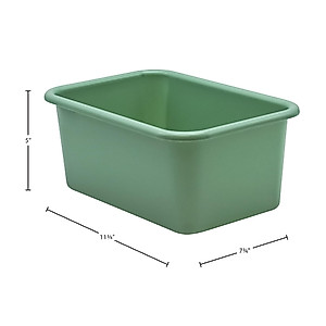 Teacher Created Resources Eucalyptus Green Small Plastic Storage Bin 6-Pack (TCR2088582)
