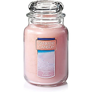 Yankee Candle Kitchen Spice Scented, Classic 22oz Large Jar Single Wick Candle, Over 110 Hours of Burn Time & Pink Sands Scented, Classic 22oz Large Jar Single Wick Candle, Over 110 Hours of Burn Time
