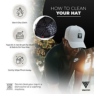 Urban Effort Hydro Performance Hat-Water-Resistant Baseball Cap-Men and Women-Great Snapback for Golf, Adventure,Lake,Workout (White, Curved Bill)