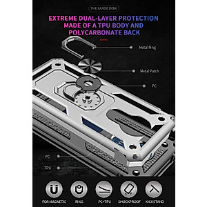 Military Grade Drop Impact for Motorola Moto G7 Power Case Moto G7 Supra Case 360 Metal Rotating Ring Kickstand Holder Magnetic Car Mount Armor Shockproof Case for Moto G7 Power Phone Case (Black)