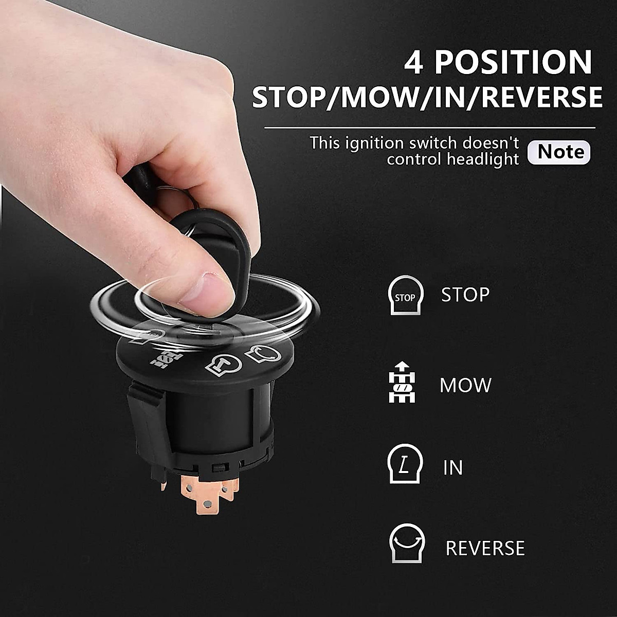 Sfiracle Lawn Mower Ignition Switch 4 Position with Key for Craftsman,532193350 193350 Lawn Mowers Key Switch,Craftsman Ignition Switch Compatible with AYP,Husqvarna,Sears,Poulan Pro