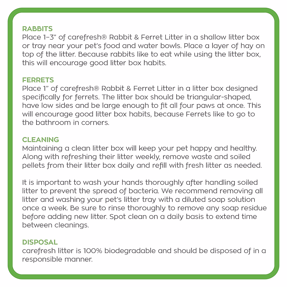 carefresh Rabbit & Ferret Dust-Free, Lightweight Litter, 10 lb