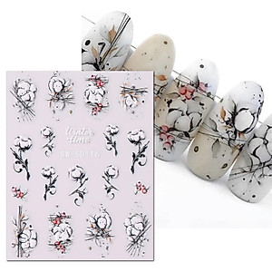 JMEOWIO 6 Sheets 3D Embossed Glitter Christmas Nail Art Stickers Decals Self-Adhesive Pegatinas Uñas 5D Snowflake New Year Xmas Winter Holiday Nail Supplies Nail Art Design Decoration Accessories