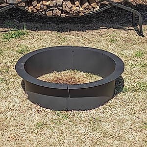 Ash & Ember 46" Outside Dia Steel Fire Pit Liner x 41" Inside - 4 Panel Liner 1.5mm thick Steel, DIY Above or In-Ground Outdoor Fire Pit, High temperature Finish, Portable Wood Burning Fire Ring