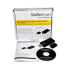 StarTech.com USB 3.0 AC1200 Dual Band Wireless-AC Network Adapter - 802.11ac WiFi Adapter - 2.4GHz / 5GHz USB Wireless - AC Network Card, TAA (USB867WAC22)