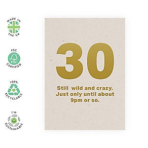 CENTRAL 23 30th Birthday Card For Her - 30th Birthday Card For Him - Pun Joke Gag - For Men Women - Comes With Fun Stickers - Made In The UK