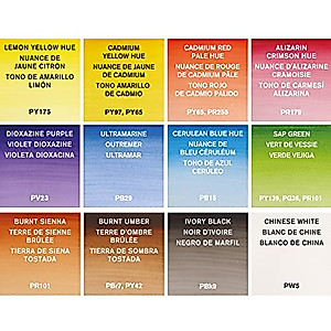 Winsor & Newton Cotman Watercolor Paint Set, 12 Colors, 8ml (0.27-oz) Tubes