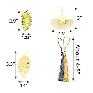 Tueascallk Metal Leaf Tassel Bookmarks - As The Best Gift