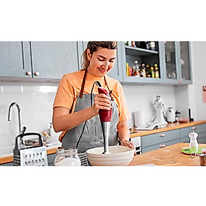 Trenda Immersion Hand Blenders Cordless Handheld and Electric Mixer Stick, Red