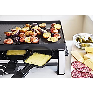 GreenPan Electrics Healthy Ceramic Nonstick, 3-in-1 Reversible Grill, Griddle & Raclette, PFAS-Free, Serves up to 8 People for Parties &Family Fun, Pancake Plate, 8 Mini Square Nonstick Pans& Spatulas