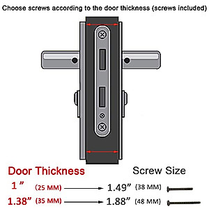 HTH HTHomeprod Solid Brass Lever Handle Set for Screen/Storm Doors, Mortise Lock with Double Cylinder for Higher Security, Fit for 1 in. Or 1.38 in. Thickness Door, Brushed Dark Bronze