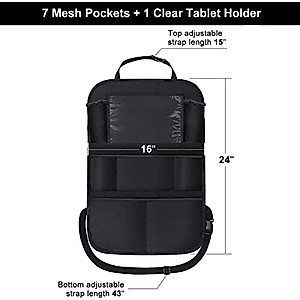 ONE PIX Backseat Car Organizer Mats Back Seat Organizers and Storage Bag with Touch Screen Tablet Holder for Kids Toddlers Car Seats, Travel Accessories, Road Trip Essentials Kids