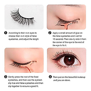 False Lashes Natural Look 6D Thick Faux Mink Lashes 10 Pairs 100% Handmake Reusable Fluffy Volume Full Strip Eye Lashes