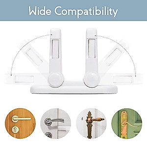 [Upgrade] 1 Pack Childproof Door Lever Lock, Child Door Lock Prevents Toddlers From Opening Doors, Durable ABS with 3M Adhesive Backing, Baby Door Lock Easily Used - Perfect for Door, Cabinet, Windows