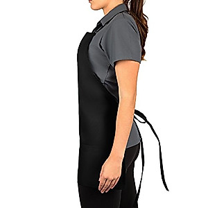 KNG Black 3 Pocket Adjustable Bib Apron for Men and Women