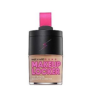 wet n wild Makeup Locker- 3-In-1 Sheer BB Cream, Highlighter & Corrector (175A Light Medium)