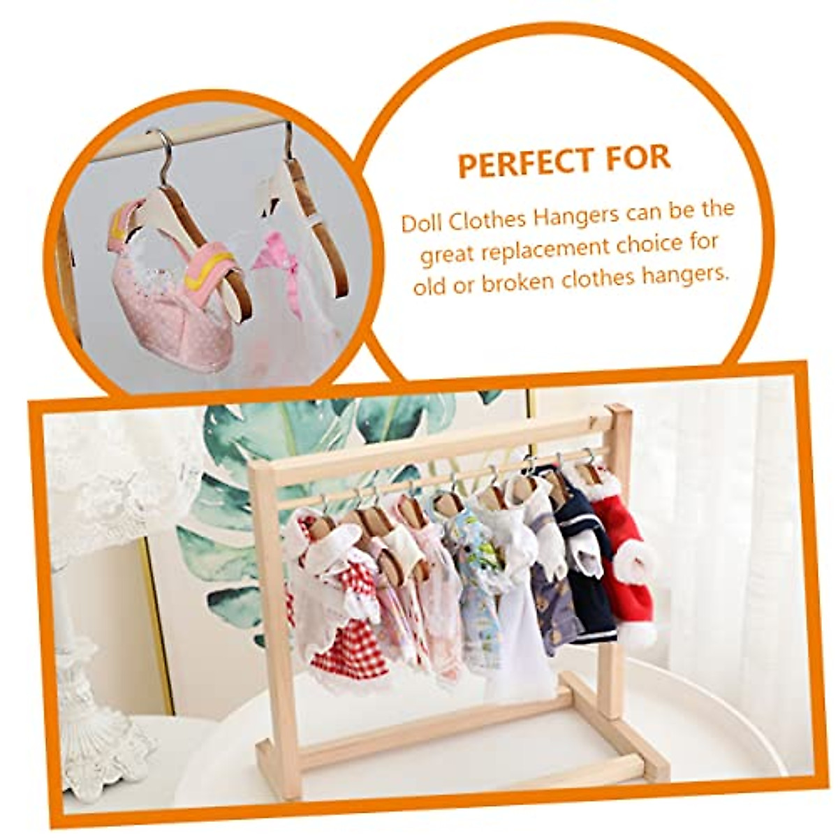 Ciieeo 15pcs Doll Hanger Wooden Clothes Hanger Wood Clothes Hangers Doll Clothes Rack Small Clothes Hangers Doll Clothes Hanger Mini Doll Hanger Tiny Doll Clothes Hangers Small Hangers