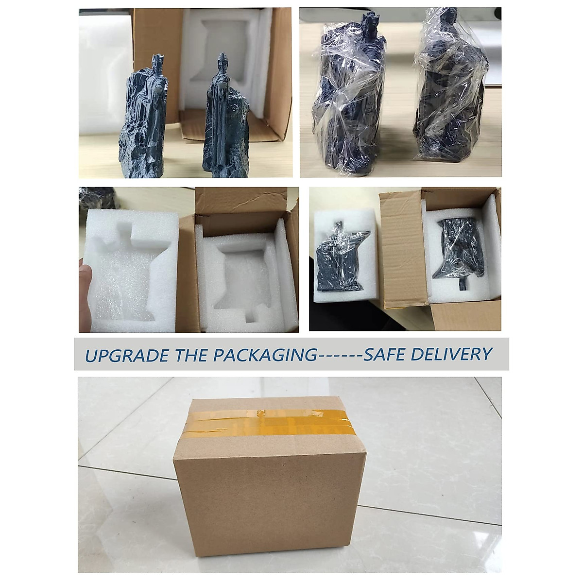 KLQJNP Bookends Book End Lord of Rings Hobbit Book Decoration Resin, Decorative Book Stopper Binder and Dividers, Blue, Large