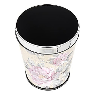 2pcsgarbage Kitchen Small Dorms Trash Open Office Hotel Practical Household Room Decorative and Multi-Function Furnishing for Garbage Basket Can Steel Rubbish Round Living