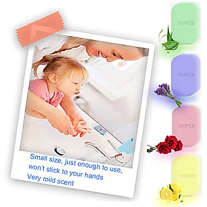 fancyou 400PCS Portable Paper Soap Sheets Refill(No Soap Box),Foaming Hand Soap for Travel,Mini Disposable Hand Washing Skin Friendly for Outdoor,Camping Hiking(Refill pack)