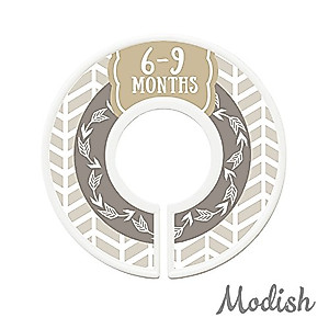 Modish Labels Baby Clothes Size Dividers, Baby Closet Organizers, Closet Size Dividers, Baby Closet Organizers, Clothes Organizer, Neutral, Boy, Girl, Woodland, Arrows, Nordic, Boho, Tan, Brown (Baby)