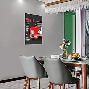 Car Poster Ferrari F40 Supercar Posters Racing Car Canvas Wall Art For Boy's Bedroom SuperCar Wall Decor Frame-style 24x36inch(60x90cm)