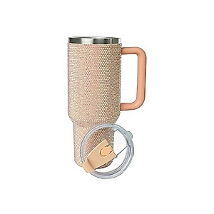 Sip+Sea Grenada 40oz Rhinestone-Encrusted Insulated Tumbler - Premium Bling Stainless Steel Water Bottle with Handle, Double Wall Vacuum Technology, Includes Leakproof Lid and Straw