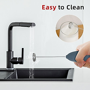 YANDEA Milk Frother Wand, Handheld Drink Mixer, Coffee mixer, Electric Mini Coffee Foam Maker for Lattes, Cappuccino, Matcha, Hot Chocolate&Coffee Creamer, Battery Operated handheld frother whisk