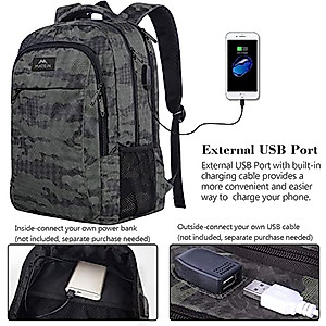 MATEIN Travel Backpack with USB, Sturdy College School Backpack for 15.6 Inch Laptop with Anti Theft Pocket for Women & Men, Slim Lightweight Laptop Bag Computer Bookbag Daypack for Adult Teens Gift