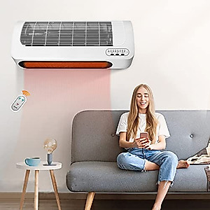 Outdoor Garden Heater 2100W Ceramic Space Heaters Electric Heater with Remote Control, Wall Mounted or Floor Standing, 7.5H Intelligent timing for Home, Office and Bedroom Patio He