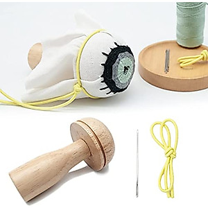 Wooden Darning Mushroom Household Needles Storage Container Portable Sewing Accessories, Darning Egg for Adults & Kids DIY, Handicraft Class, Travel, Home Darner