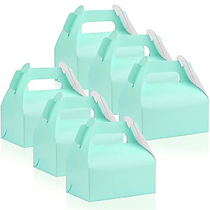 30 Pcs Gable Treat Boxes, Small Goodie Boxes Red Party Favor Boxes Cardboard Kraft Paper Gift Box Dessert Candy Cookie Boxes for Birthday Baby Shower Mothers Day Party Favors, 4.5 x 3.1 x 5.1" (Blue)