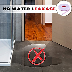 Tondiamo 2 Roll Shower Door Side Seal Strip 196.8 Inch Glass Frameless PVC Bulb Shower Door Bottom Adhesive Seal for Gap Shower Edge Trim Gasket Door Sweep