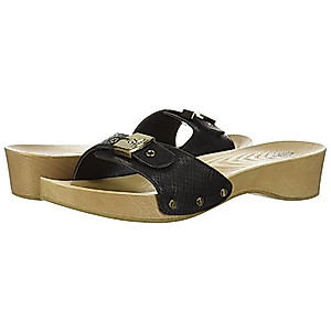 Dr. Scholl's Shoes Women's Classic Slide Sandal, Black Snake Print, 8 M US