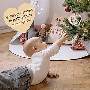 Holiday Jingle Baby First Christmas Ornament 2022 – 1st Christmas Baby Ornament 2022 – Gold Moon and Nickel-Plated Heart My First Christmas 2022 Baby Keepsake