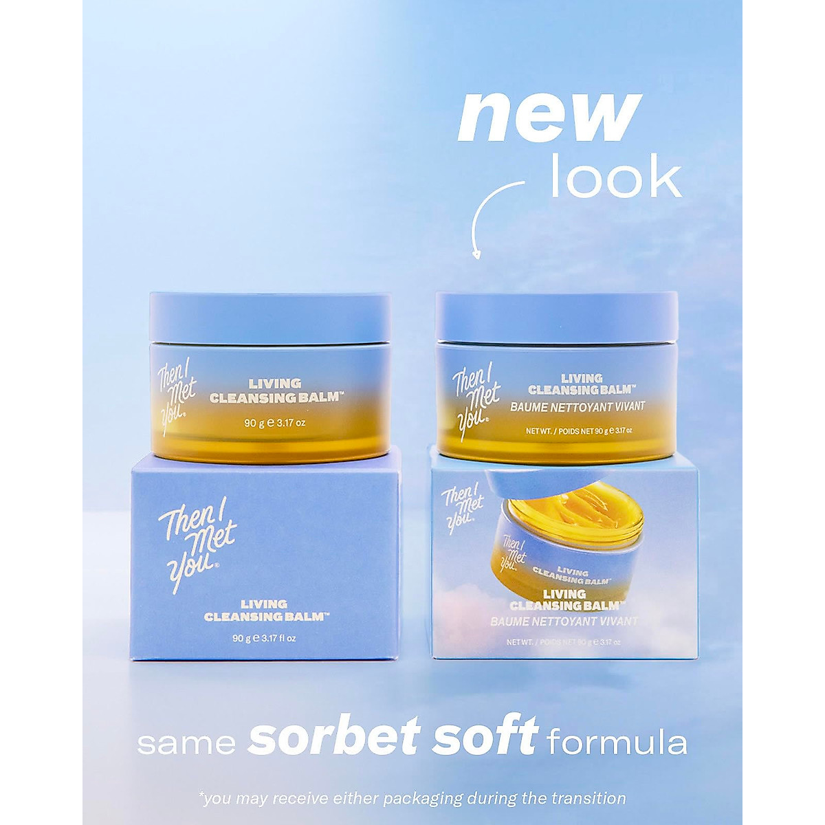 Then I Met You Living Cleansing Balm, Oil Cleanser for Face & Makeup Remover with Grape Seed, Olive & Seaberry Oil, Vegan & Clean Skincare, 3.17 oz