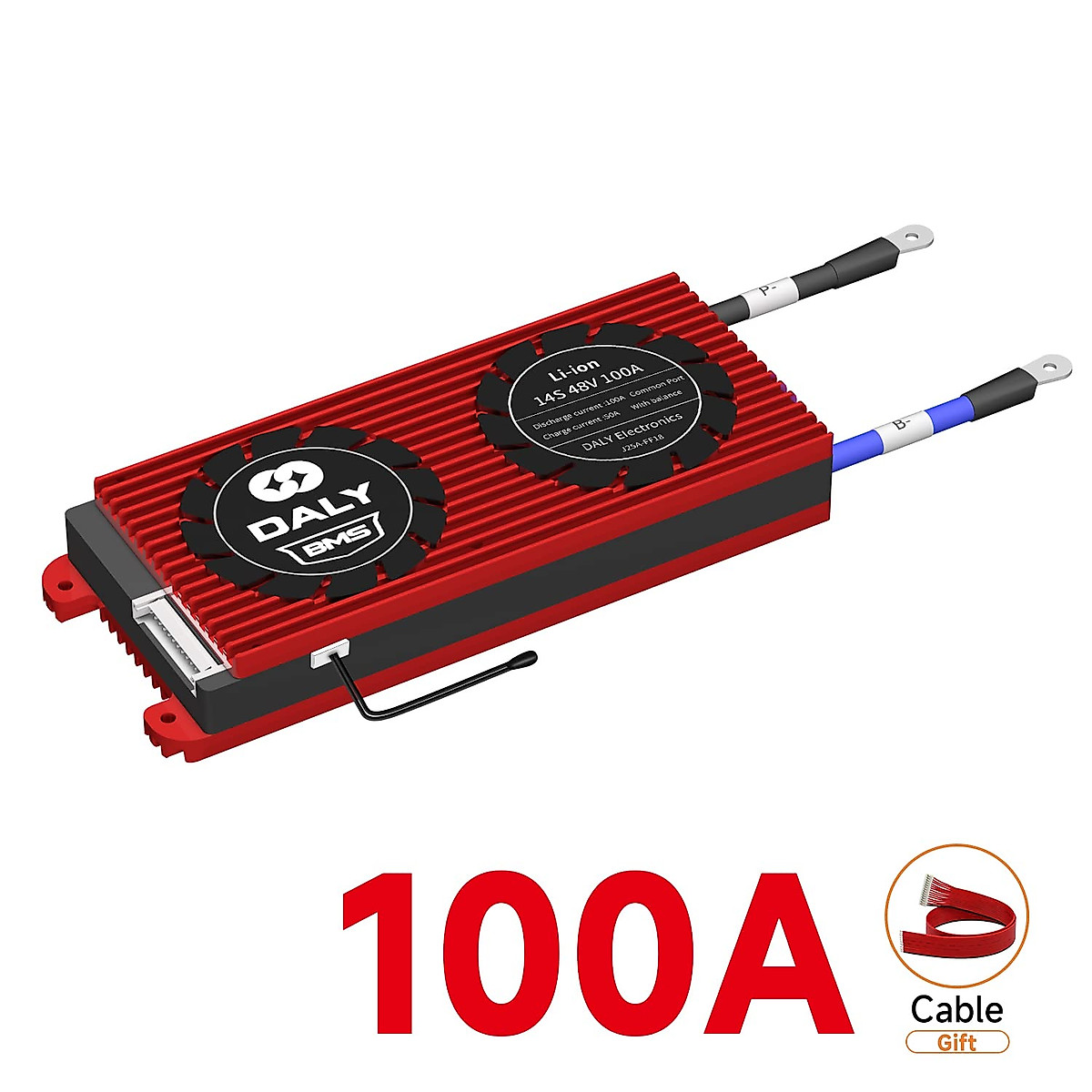 DALY BMS Li-ion 14S 48V 100A PCB Battery Protection Board Common Port with Balance for Lithium Battery Pack Rated 3.7V(Standard BMS,100A)