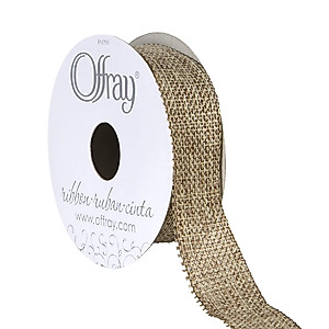 Berwick Offray 7/8" Wide Rustic Saddle Polyester Ribbon, Natural Brown, 3 Yards