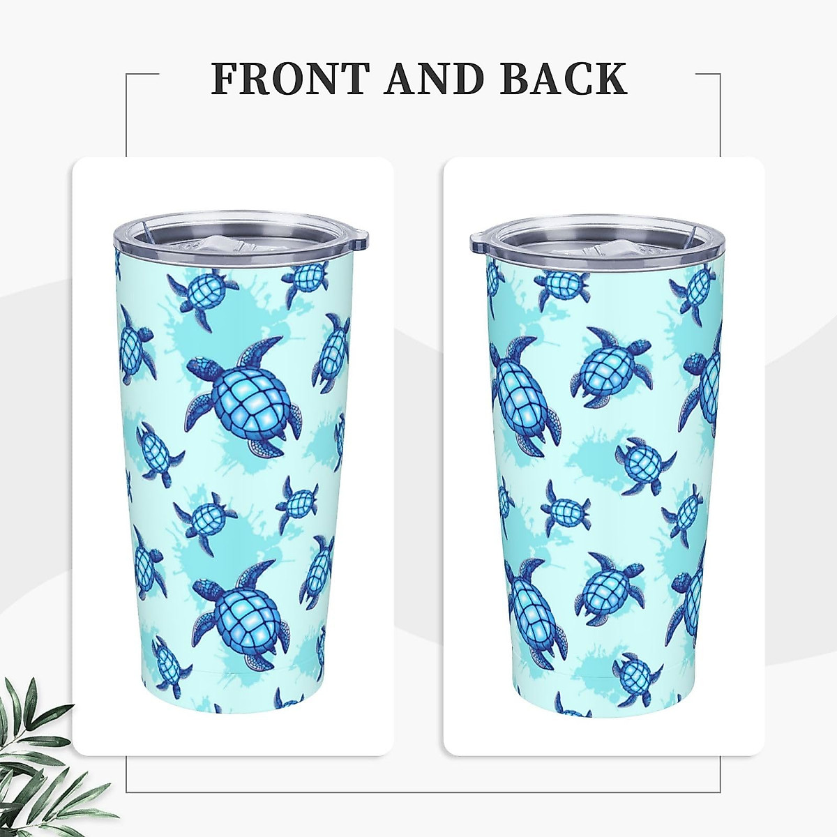 JASROTAO Sea Turtle Tumbler,Turtle 20oz Stainless Steel Insulated Travel Tumbler,Travel Coffee Mug with Lid and Straw Water Bottle Drink Tumbler Cups Gifts for Women Men Lovers